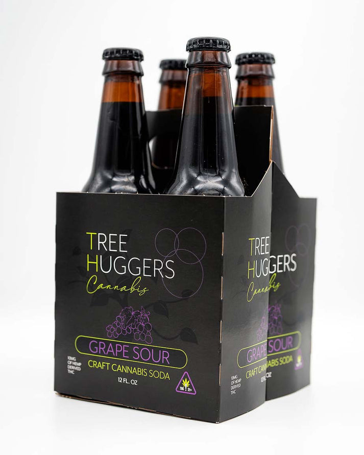 Craft Cannabis Soda 4 Pack – Grape Sour 10mg – Tree Huggers Cannabis